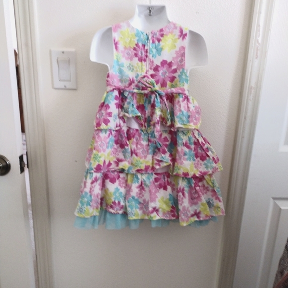 Nannette | Dresses | Nanette Girl Size 4t Floral Tiered Lined Wblue ...